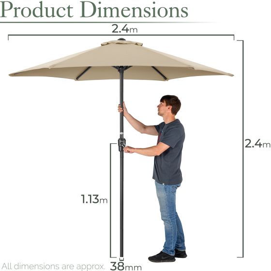 Parasol 2.4m With Crank Handle – BenchUK LTD
