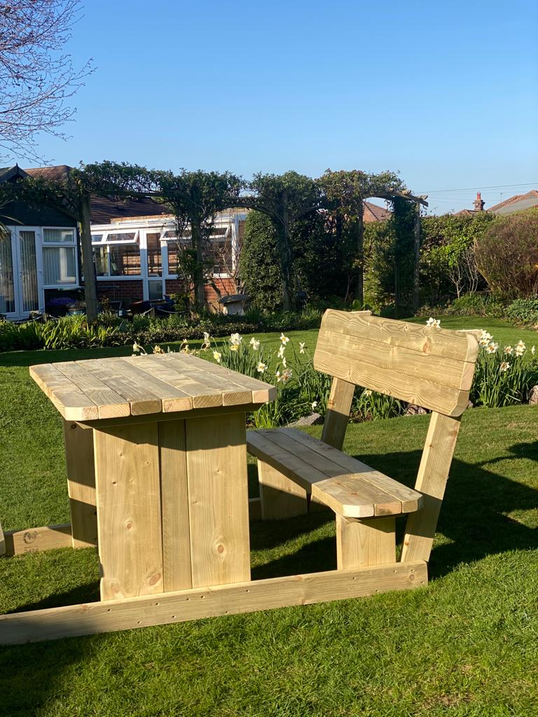 Walk In Heavy Duty Wooden Benches with Seat Backs 4 seat – BenchUK LTD