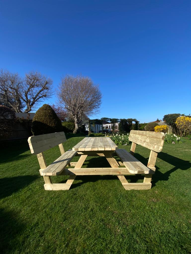 Wooden Bench A frame Extra With Seat Backs 8 seat – BenchUK LTD