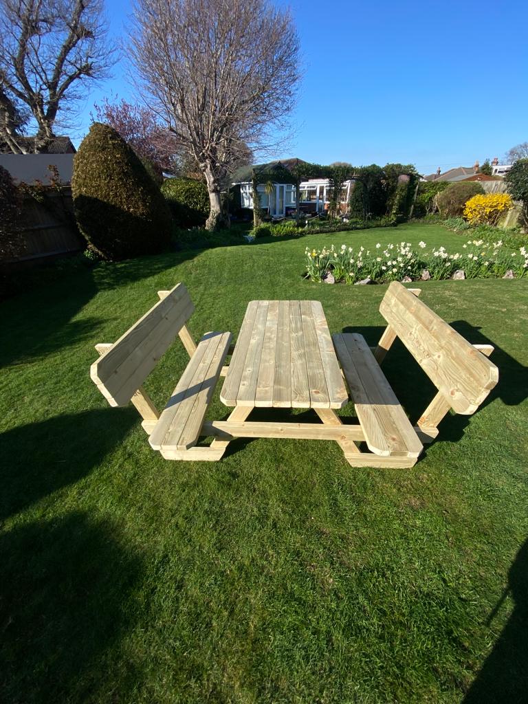 Wooden Bench A frame Extra With Seat Backs 10 seat – BenchUK LTD