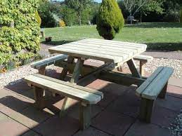 Square Wooden Benches with Seat Backs – BenchUK LTD