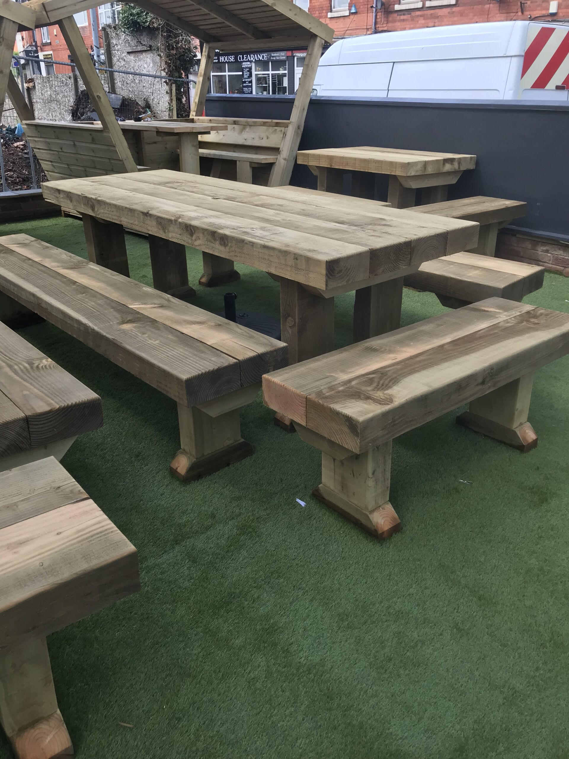 Sleeper Table and Bench Set 1.6m Long – BenchUK LTD