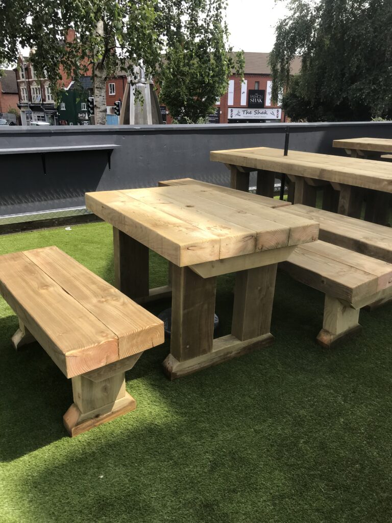 Sleeper Table and Bench Set 1.2m Long – BenchUK LTD