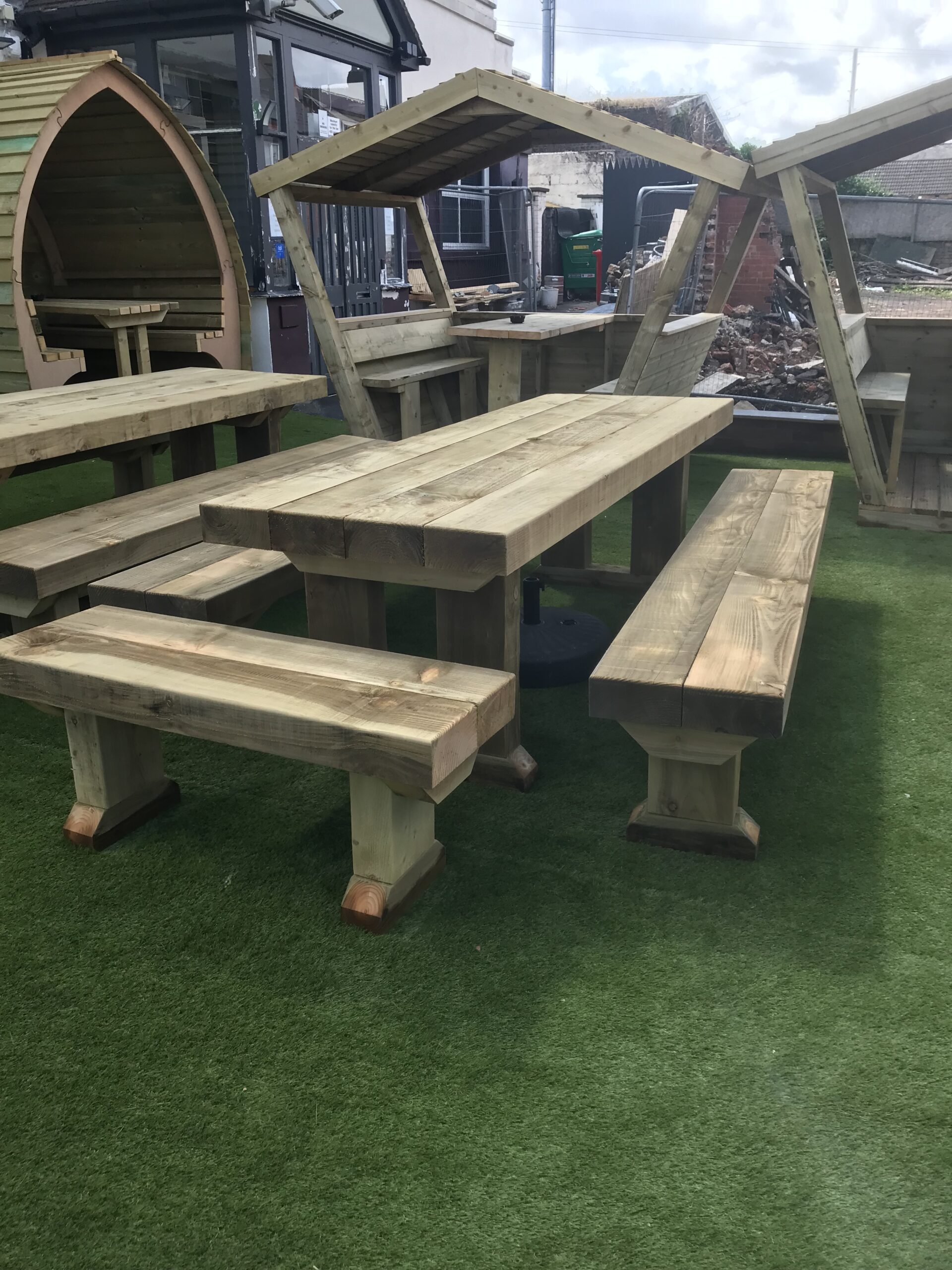 Sleeper Table and Bench Set 1.2m Long – BenchUK LTD