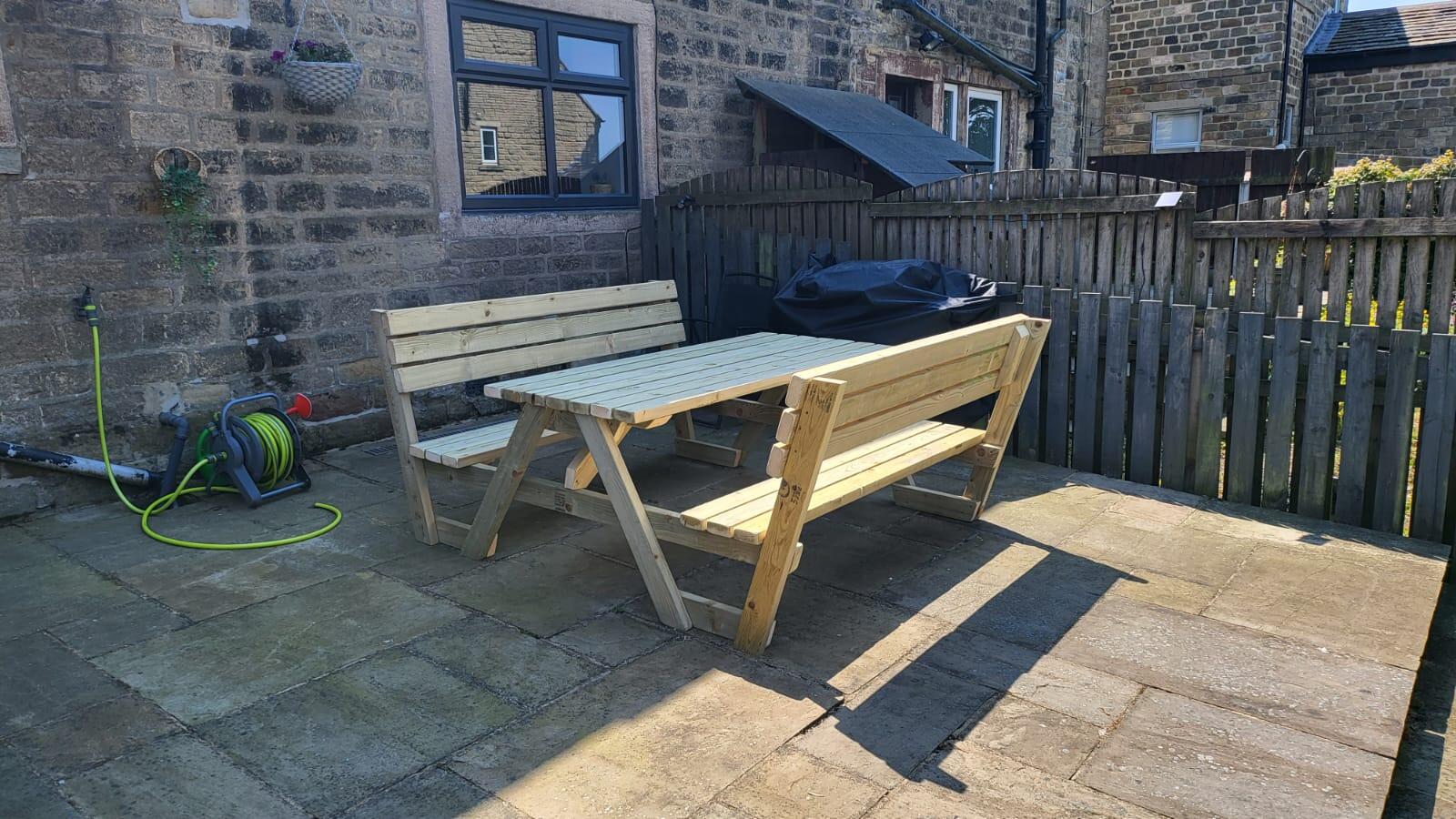 Wooden Bench A frame Extra With Seat Backs 4 seat – BenchUK LTD