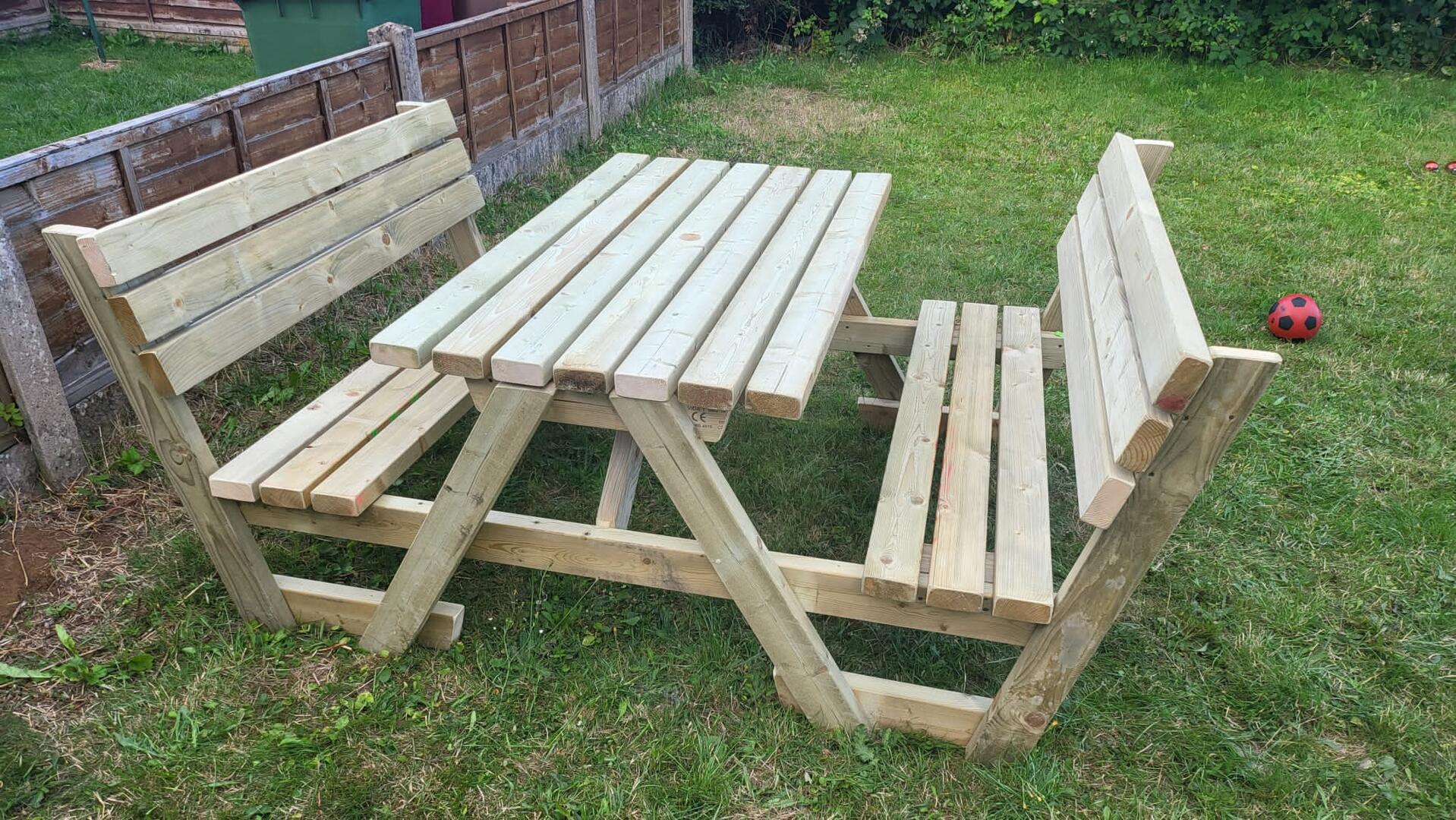Wooden Bench A frame Extra With Seat Backs 6 Seat – BenchUK LTD