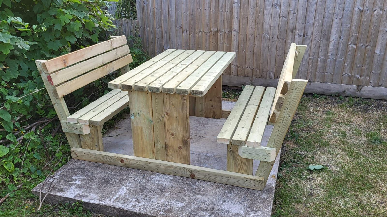 Walk In Heavy Duty Wooden Benches with Seat Backs 4 seat – BenchUK LTD