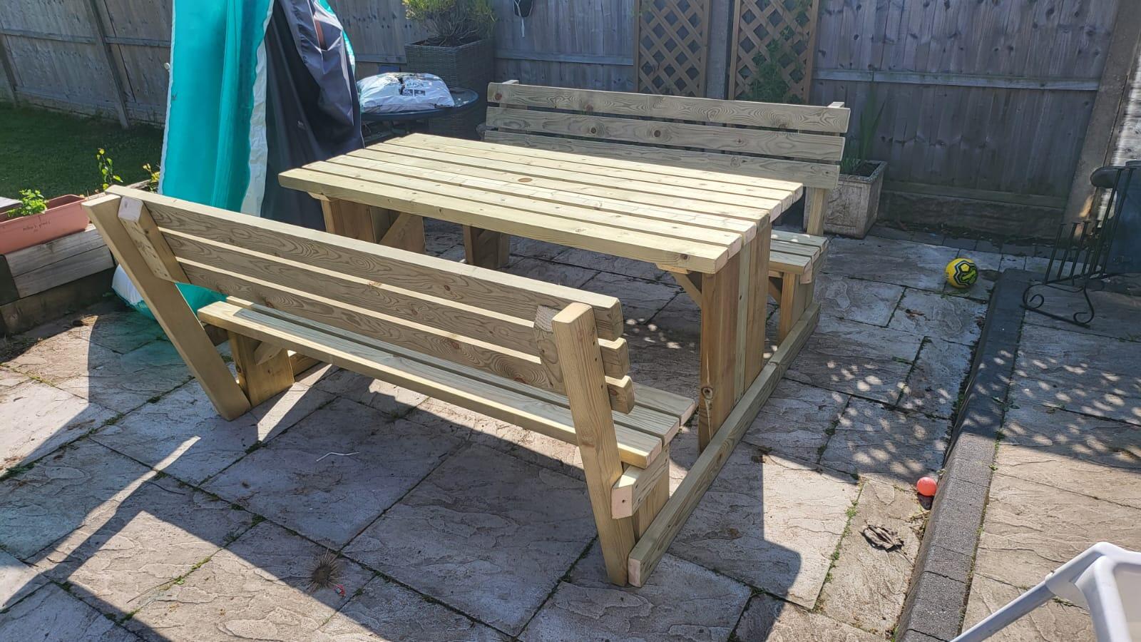 Walk In Heavy Duty Wooden Benches with Seat Backs 4 seat – BenchUK LTD