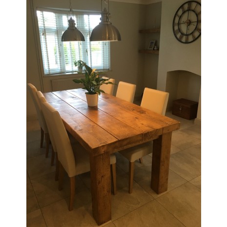 Chunky Wood Dining Table 1.4m – BenchUK LTD