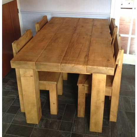 Chunky Wood Dining Table 2m – BenchUK LTD